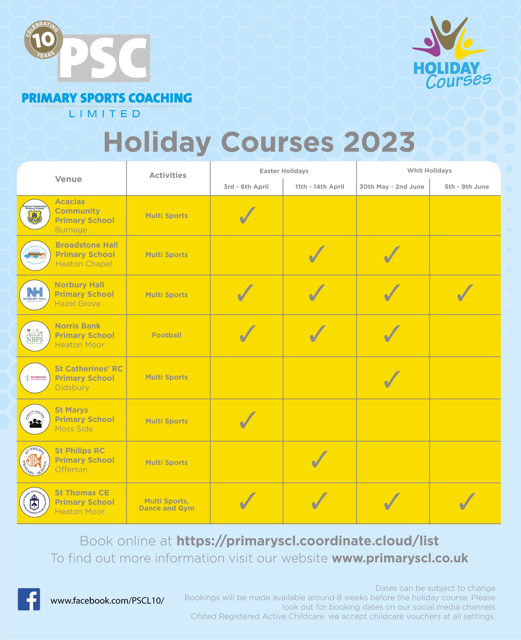Holiday Courses | Primary Sports Coaching
